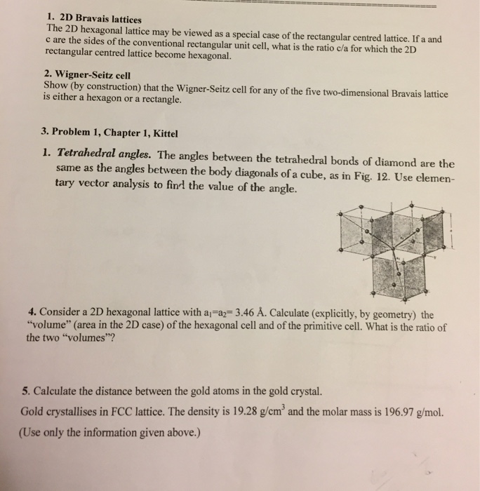 Solved The 2D hexagonal lattice may be viewed as a special | Chegg.com