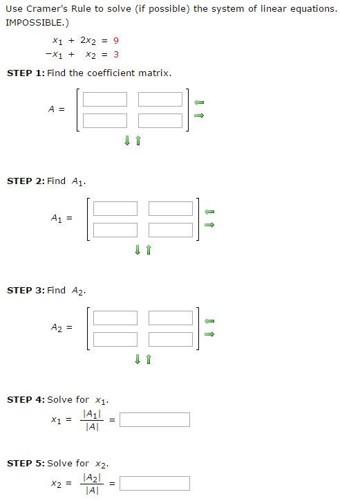 Solved Use Cramer's Rule to solve (if possible) the system | Chegg.com