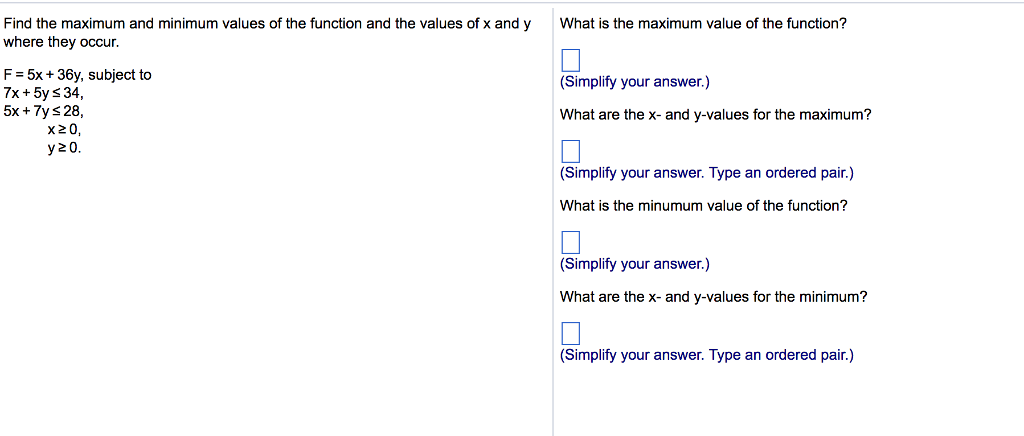 Solved Find The Maximum And Minimum Values Of The Function 7257