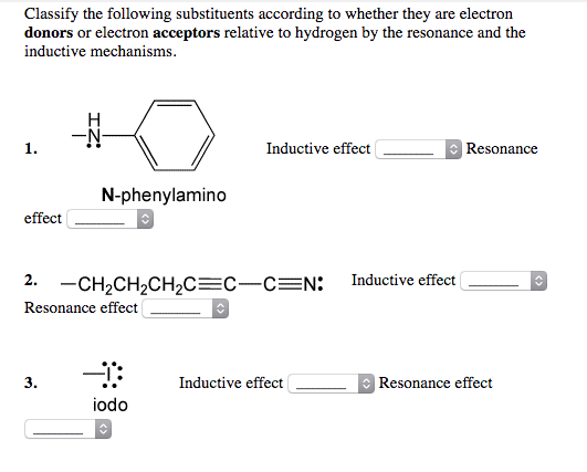 Solved Classify the following substituents according to | Chegg.com