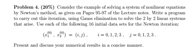 Consider the example of solving a system of nonlinear | Chegg.com