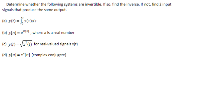 Solved Determine whether the following systems are | Chegg.com
