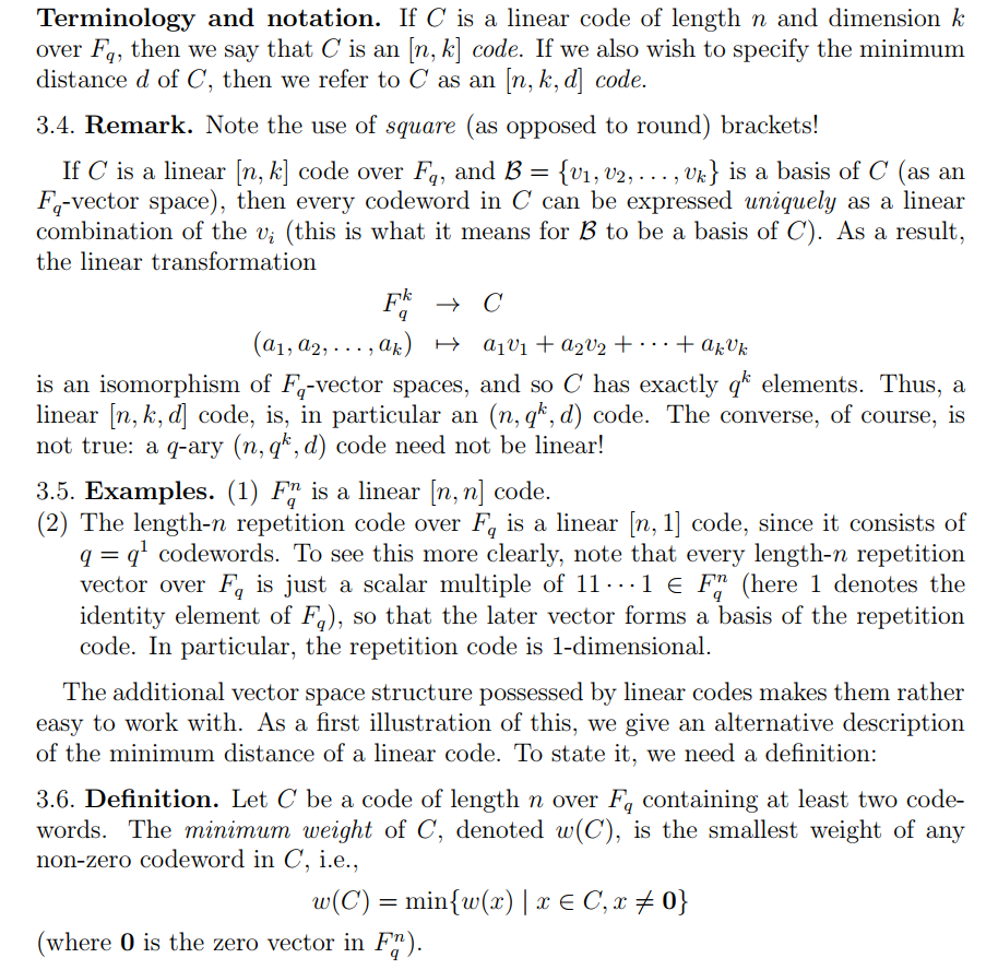 Solved 2. Let C and C, be be linear [n, k] and [nM codes | Chegg.com