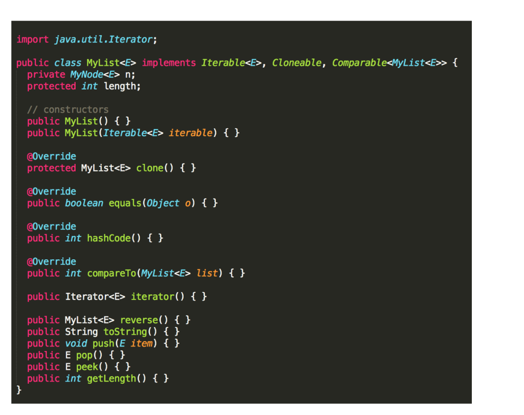 Problem 2. (50 Points) Implement a nicer linked list. | Chegg.com