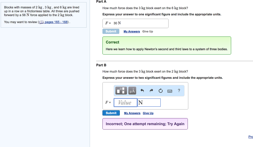 Solved Part A Blocks with masses of 2 kg, 3 kg, and 6 kg are | Chegg.com