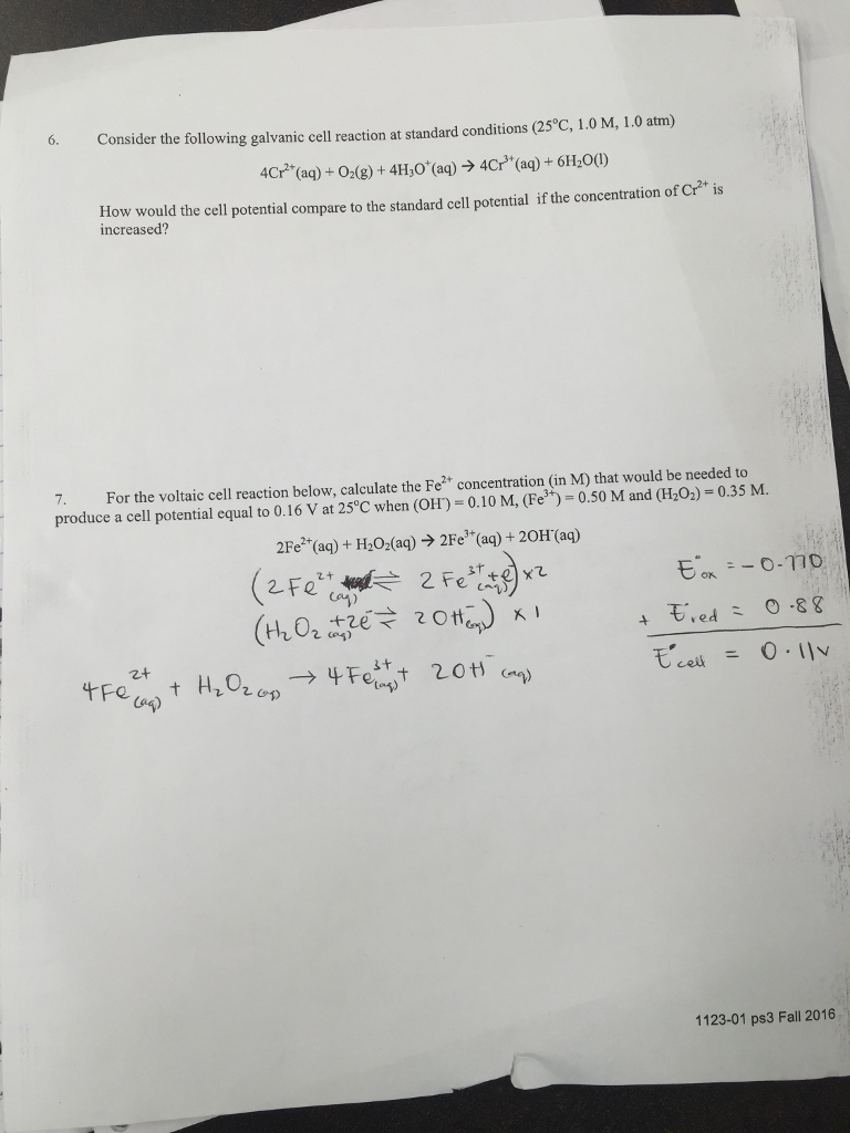 Solved Consider the following galvanic cell reaction at | Chegg.com