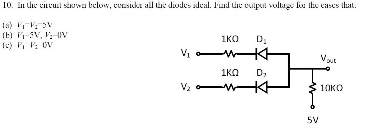 Solved In the circuit shown below, consider all the diodes | Chegg.com