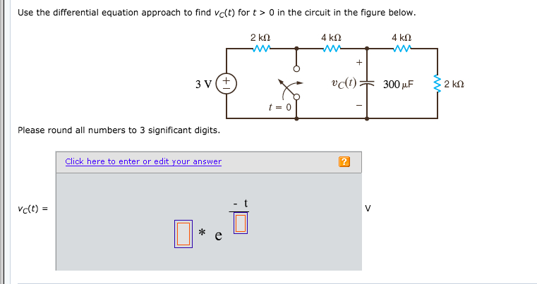 Solved Use the differential equation approach to find vc(t) | Chegg.com