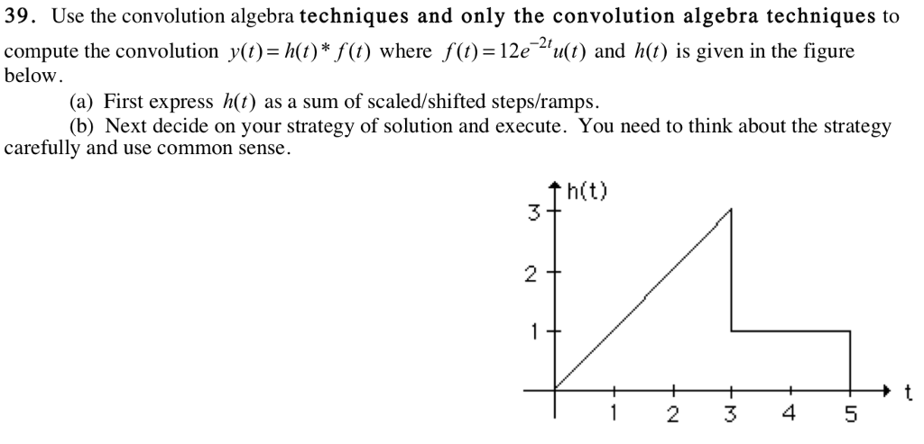 Solved 39. Use the convolution algebra techniques and only | Chegg.com