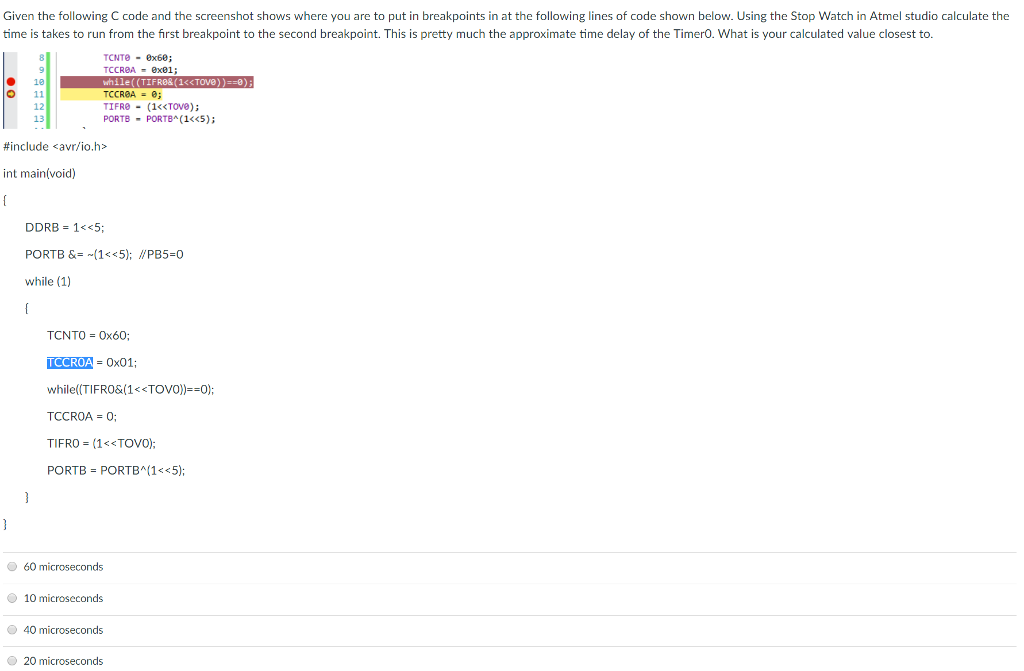 Solved Given the following C code and the screenshot shows | Chegg.com Solved Given the following C code and the screenshot shows | Chegg.com