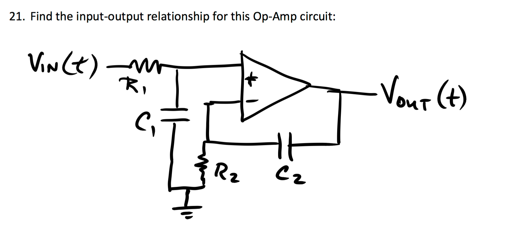 Solved Find the input-output relationship for this Op-Amp | Chegg.com