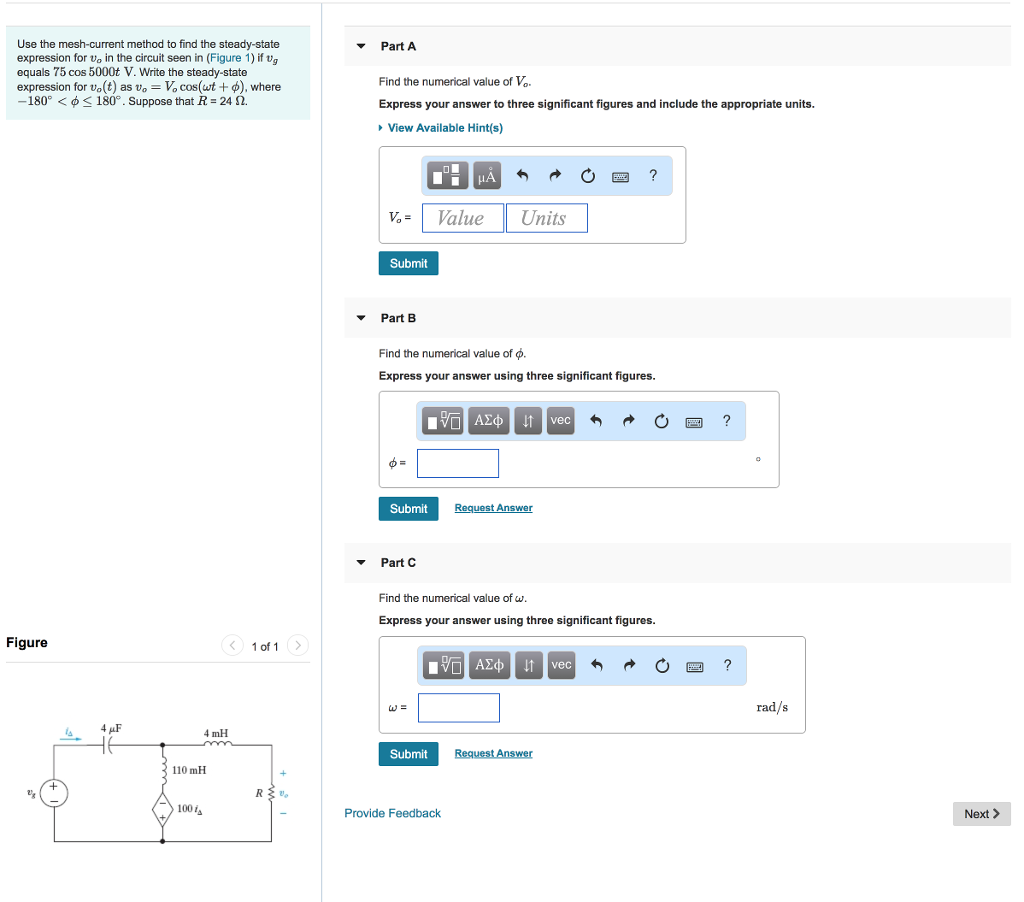 Solved Use the mesh-current method to find the steady-state | Chegg.com