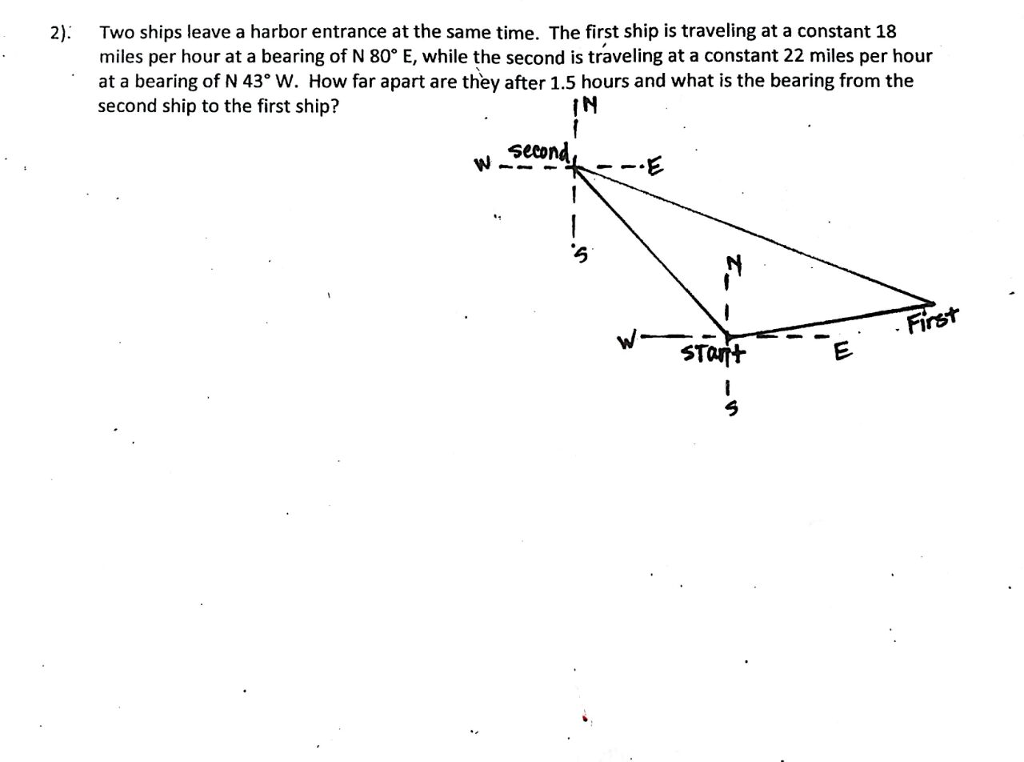 Solved Two ships leave a harbor entrance at the same time. | Chegg.com
