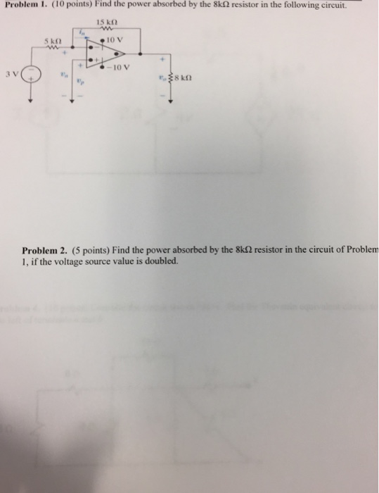 Solved Find the power absorbed by the 8k Ohm resistor in the | Chegg.com
