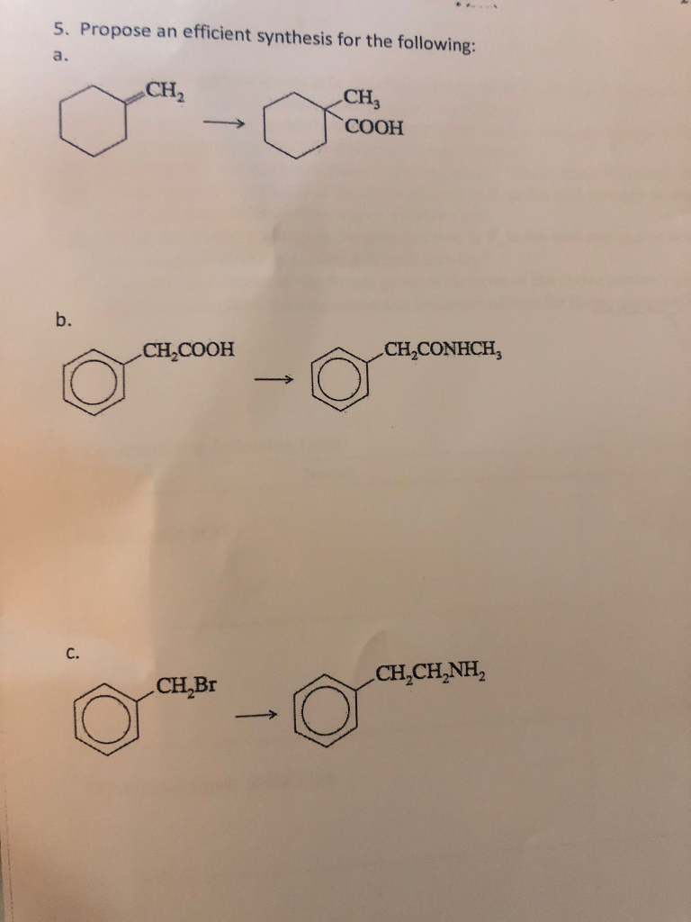 Solved 5. Propose an efficient synthesis for the following: | Chegg.com