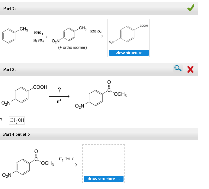 Solved Part 2: CH3 CH KMnO4 HNO (+ortho isomer) view | Chegg.com