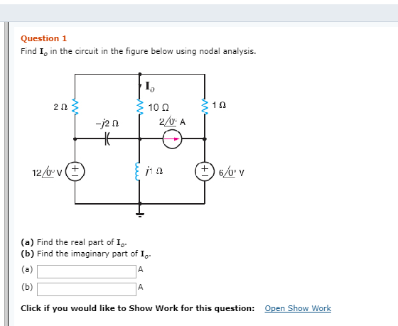 Solved Question 1 Find Io in the circuit in the figure below | Chegg.com