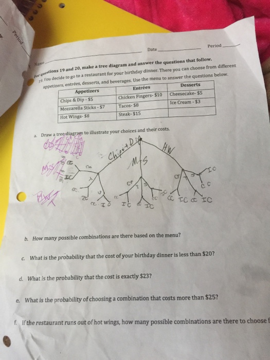 Solved For questions 19 and 20, make a tree diagram and | Chegg.com