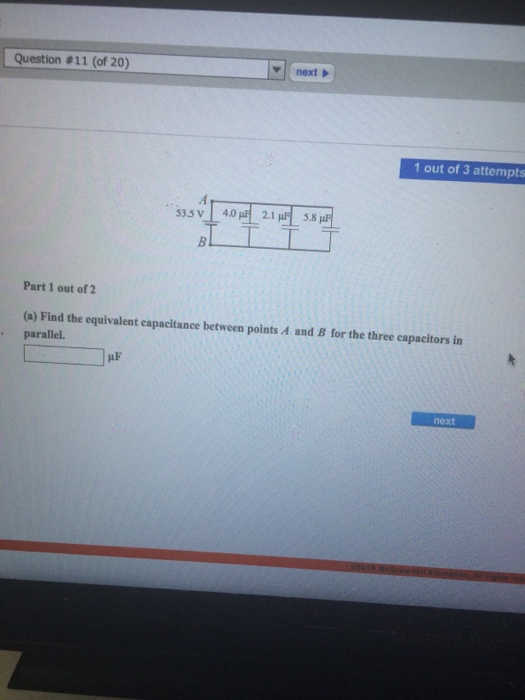 Solved Part 1 out 2(a) Find the equivalent capacitance | Chegg.com