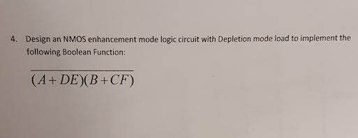 Solved Design an NMOS enhancement mode logic circuit with | Chegg.com