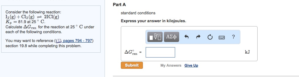 Solved Consider the following reaction: I2(g) + Cl2 (g) | Chegg.com