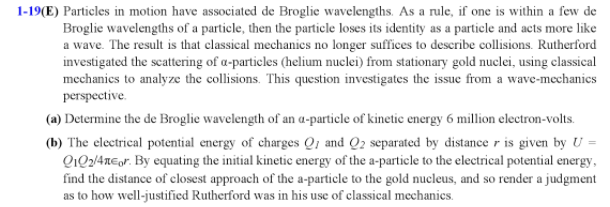Solved Particles in motion have associated de Broglie | Chegg.com