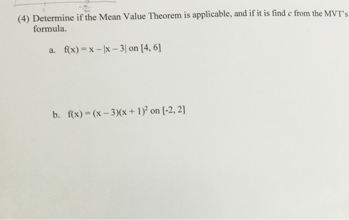 Solved Determine if the Mean Value Theorem is applicable, | Chegg.com