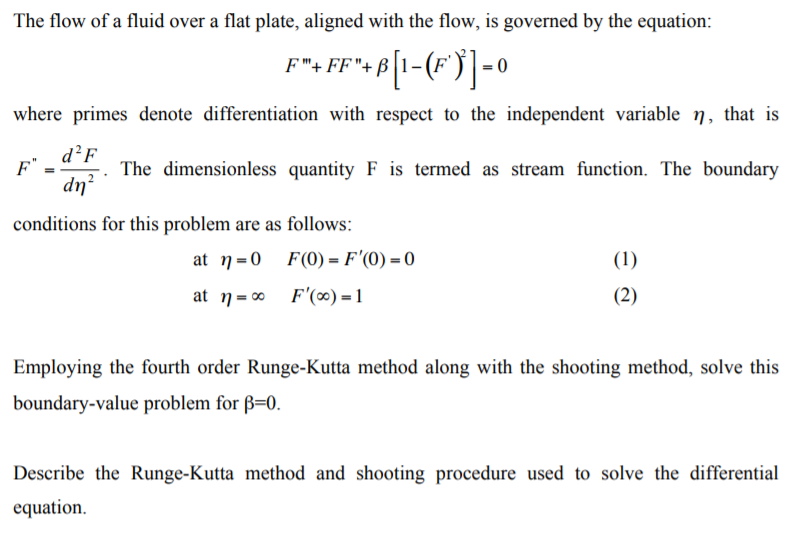 Solved The flow of a fluid over a flat plate, aligned with | Chegg.com