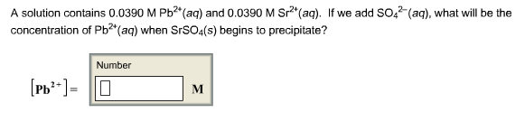 Solved A solution contains 0.0390 M Pb2+ (aq) and 0.0390 M | Chegg.com