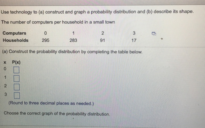Solved: Use Technology To Construct And Graph A Probabilit... | Chegg.com