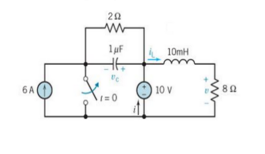 Solved For the circuit shown below, find dvc(0+)/dt, | Chegg.com