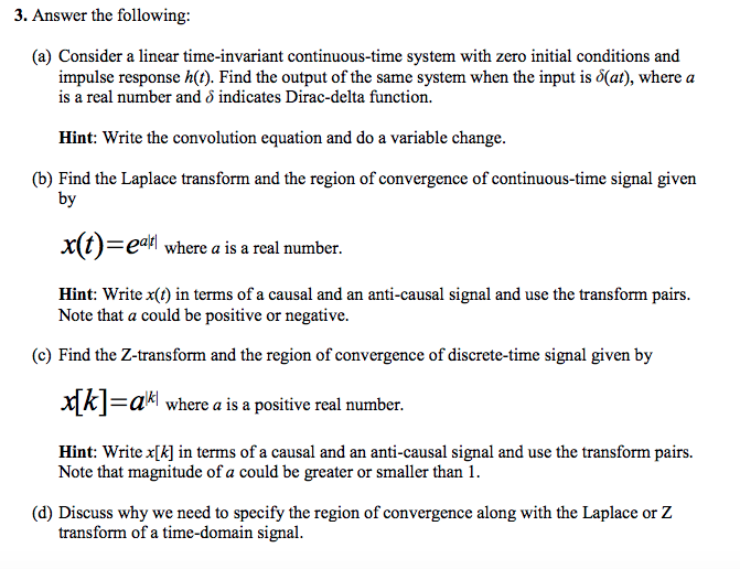 Solved 3. Answer the following: (a) Consider a linear | Chegg.com