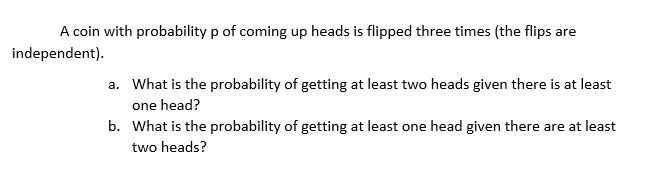 Solved A coin with probability p of coming up heads is | Chegg.com