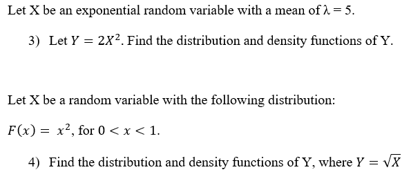 Solved Let X be an exponential random variable with a mean | Chegg.com