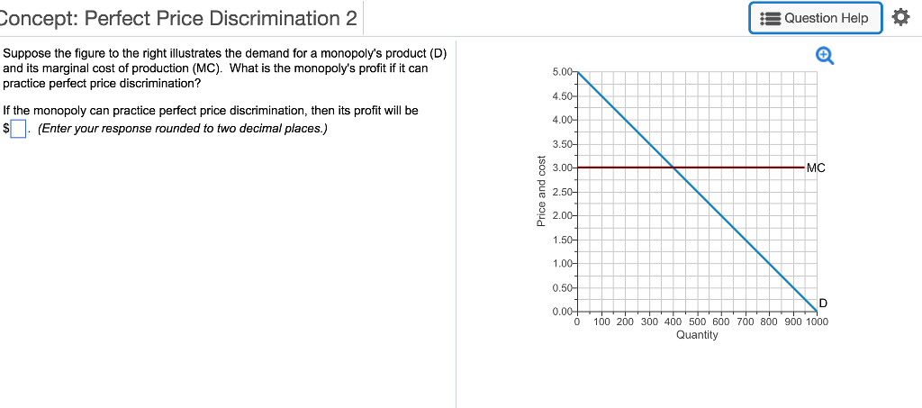 Solved oncept: Perfect Price Discrimination 2 : Question | Chegg.com