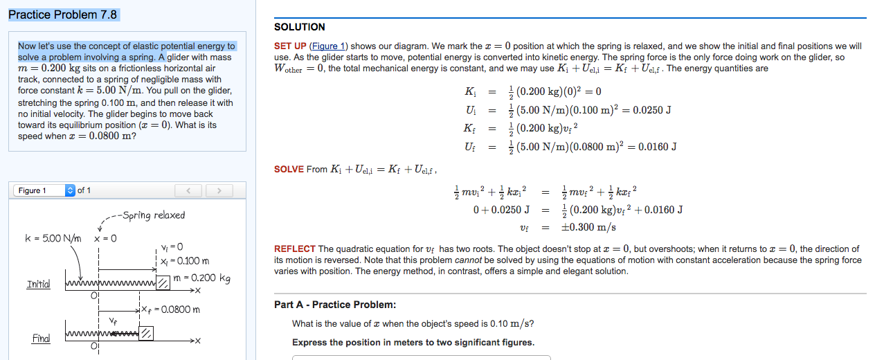 Solved Now let's use the concept of elastic potential energy | Chegg.com