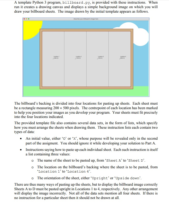 Solved QUESTION Extend the provided billboard.py Python | Chegg.com
