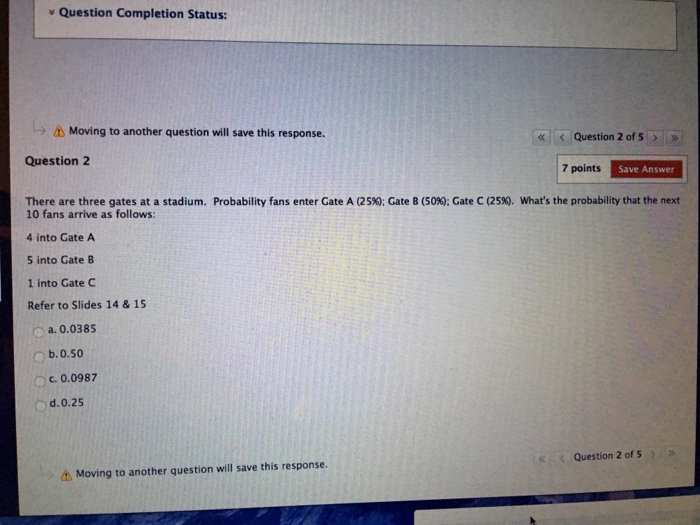 Solved There are three gates at a stadium. Probability fans | Chegg.com