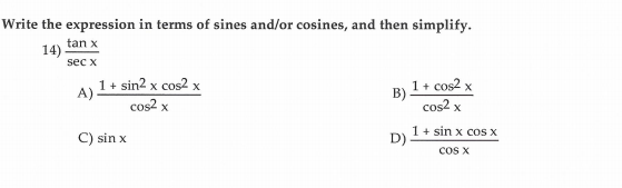 Solved Write the expression in terms of sines and/or | Chegg.com