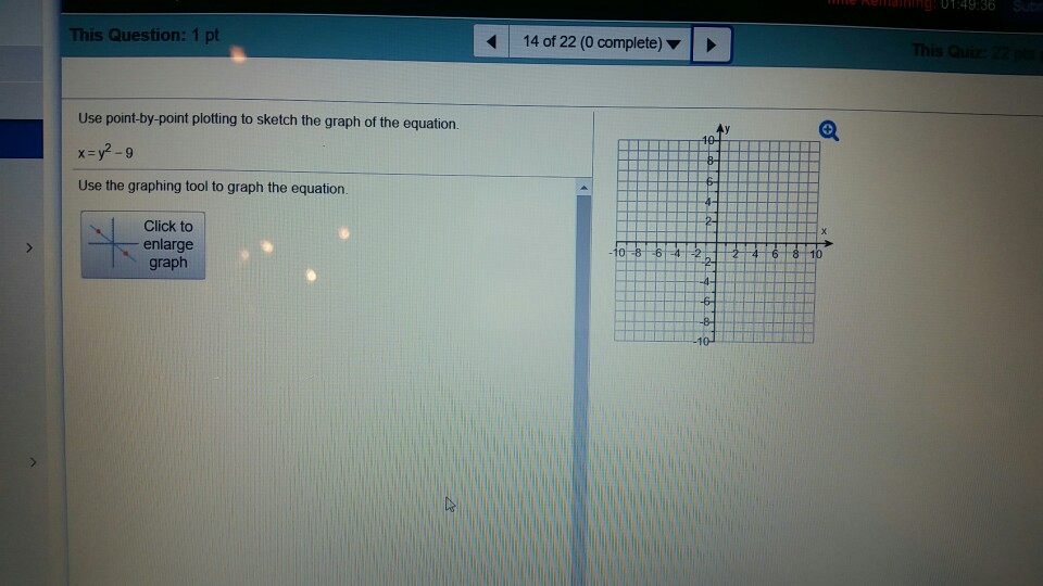 Solved 01:49:36 This Question: 1 pt 14 of 22 (0 complete) | Chegg.com