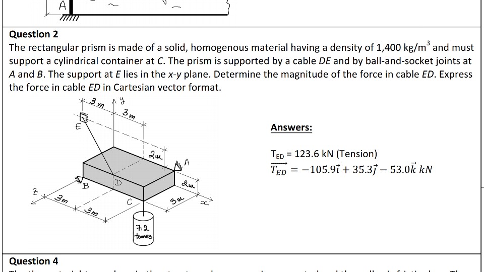 Question 2 The rectangular prism is made of a solid, | Chegg.com