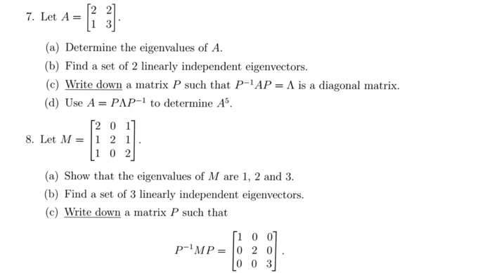 Solved Let A = [2 2 1 3] (a) Determine the eigenvalues of | Chegg.com