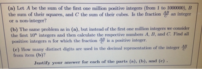 Solved Let A be the sum of the first one million positive | Chegg.com