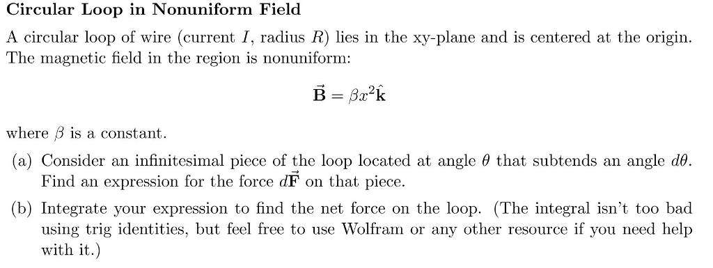 Solved A circular loop of wire (current I, radius R) lies in | Chegg.com