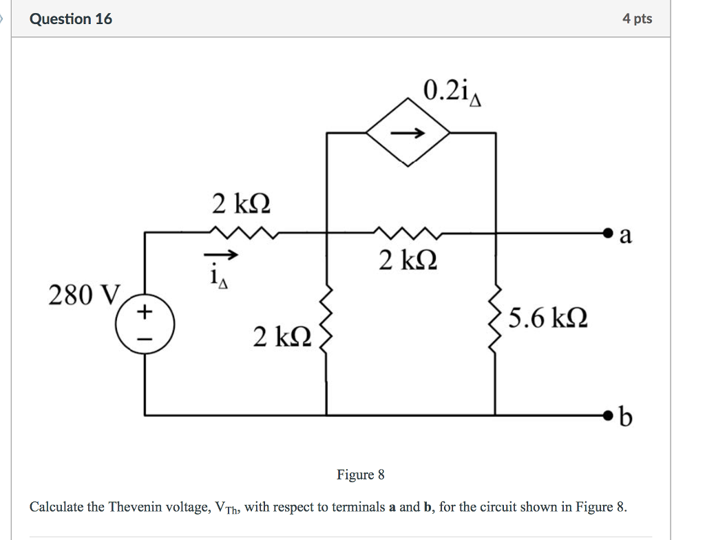 Solved Calculate the Thevenin voltage, V_Th, with respect | Chegg.com