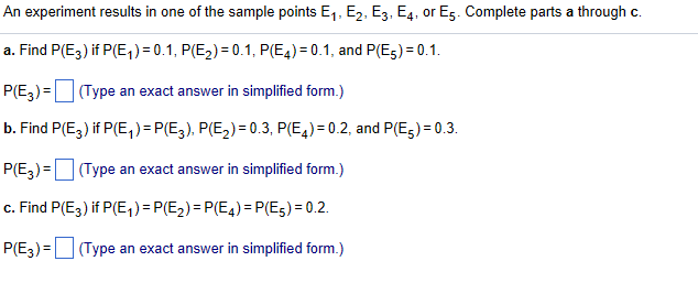 Solved An experiment results in one of the sample points | Chegg.com