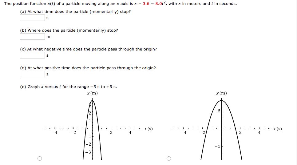Solved The Position Function X T Of A Particle Moving Along