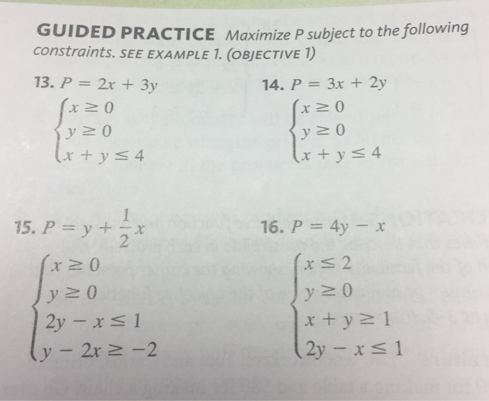 Solved Maximize P subject to the following constraints, see | Chegg.com