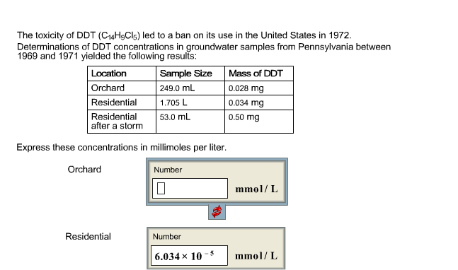 Solved The toxicity of DDT (C14H9Cl5) led to a ban on its | Chegg.com
