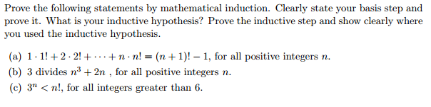 Solved Prove the following statements by mathematical | Chegg.com